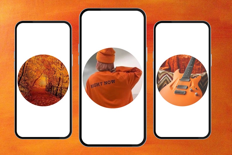 Orange Luxury Instagram Highlight Covers, Orange Editable Icons, Story ...