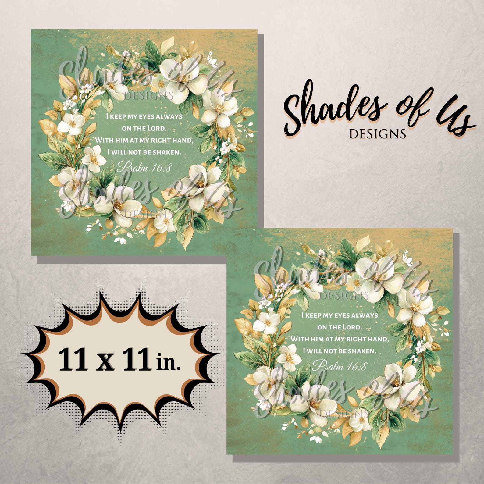 Psalm 16:8 Bible Verse PNG Wind Spinner Sublimation Design, Instant ...