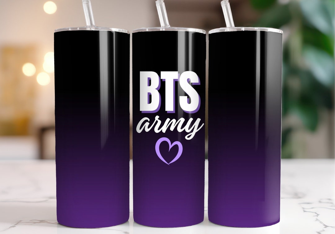 BTS Army Heart 20 Oz Tumbler Wrap Sublimation Design, High Quality ...