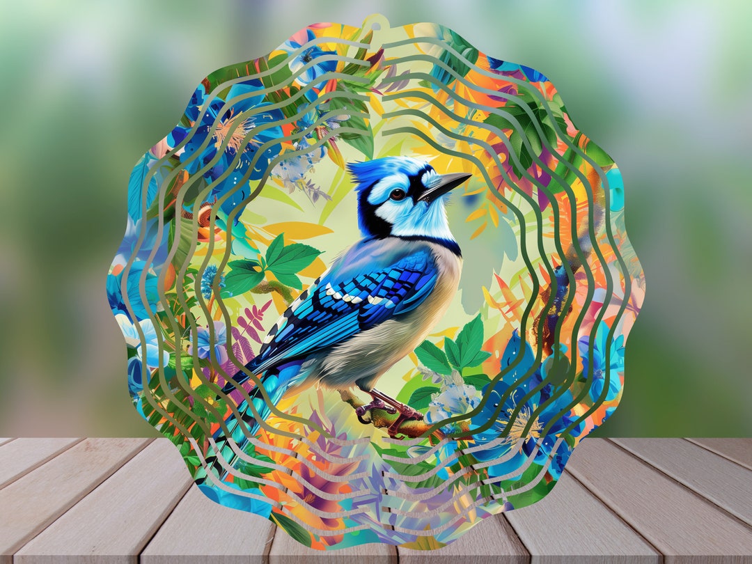 Tropical Blue Jay PNG Wind Spinner Sublimation Design, High Quality PNG ...