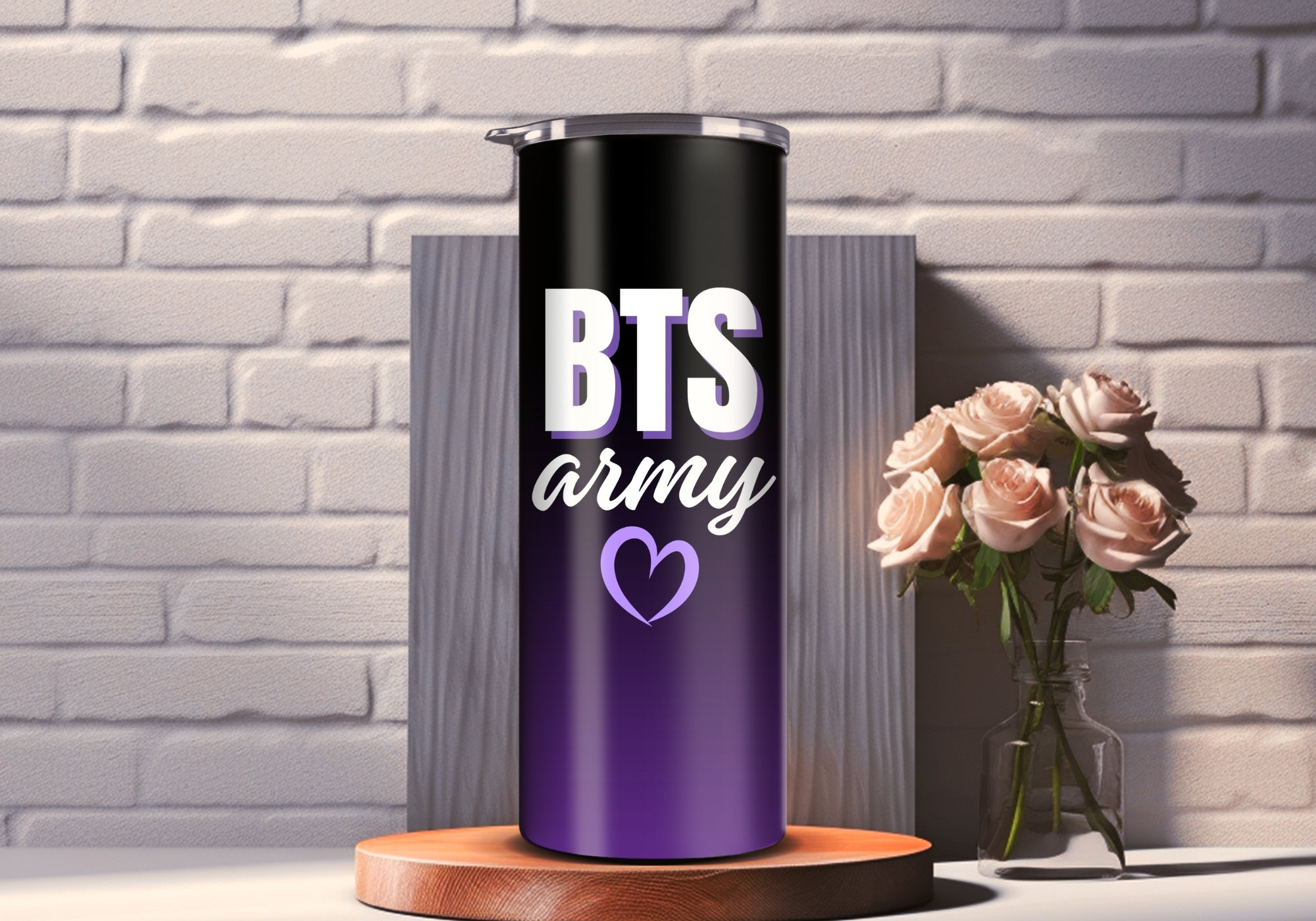 BTS Army Heart 20 Oz Tumbler Wrap Sublimation Design, High Quality ...