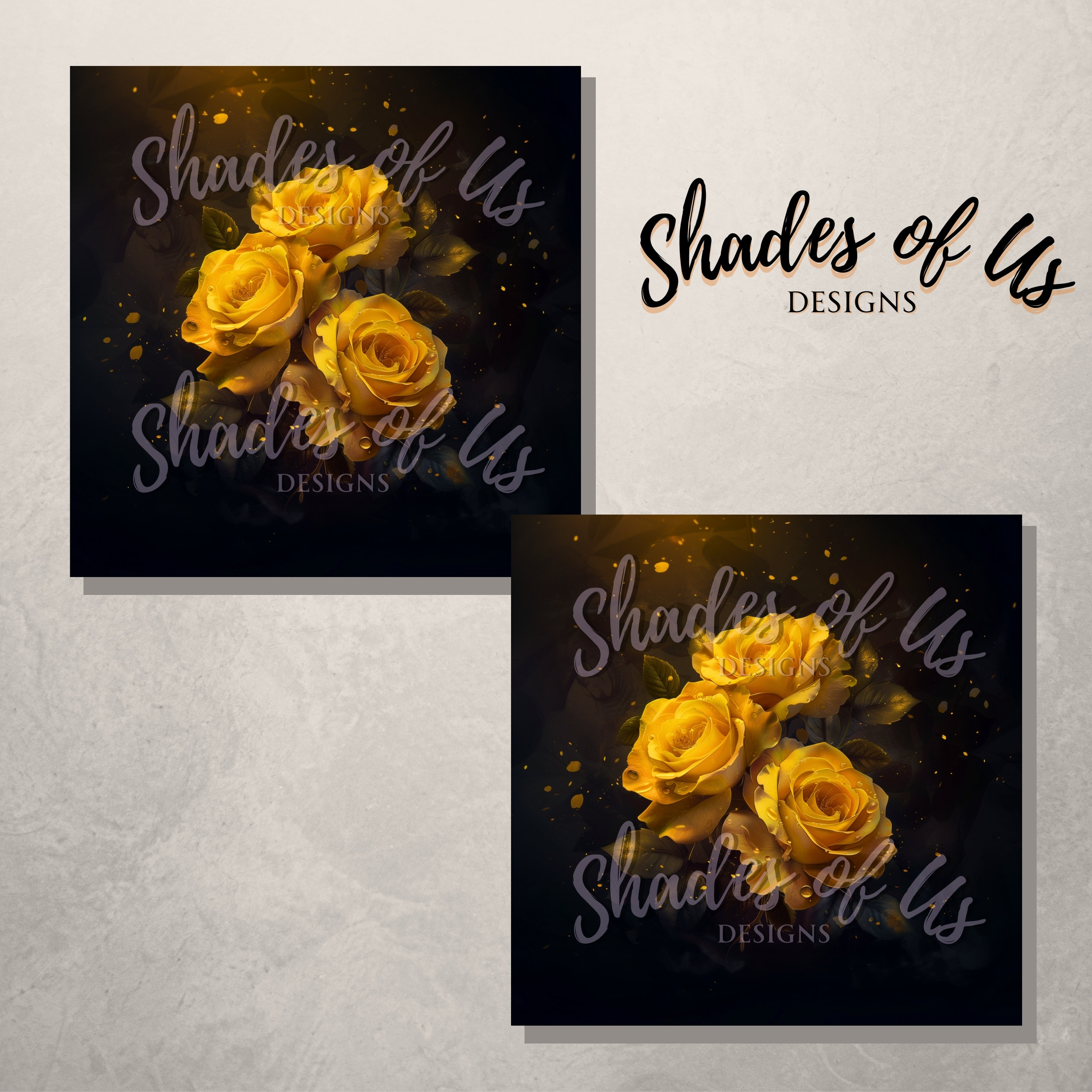 Magical Yellow Roses PNG Wind Spinner Sublimation Design, High Quality ...