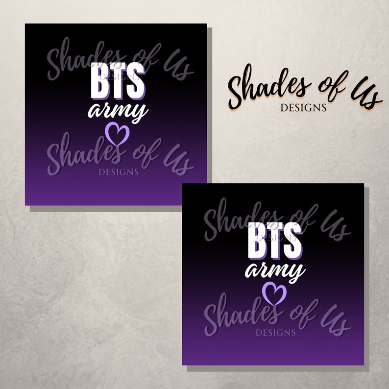 BTS Army Heart 20 Oz Tumbler Wrap Sublimation Design, High Quality ...