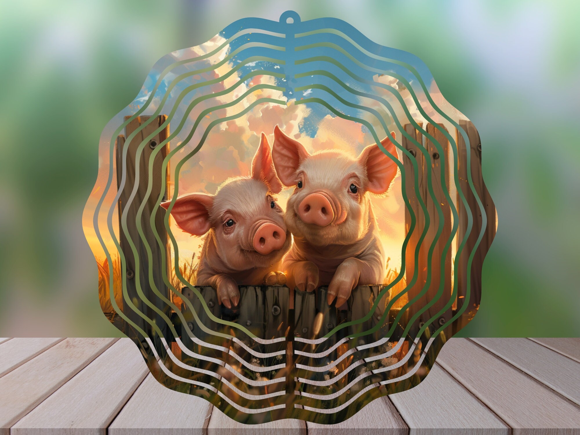 Twin Pigs PNG Wind Spinner Sublimation Design, High Quality PNG for ...