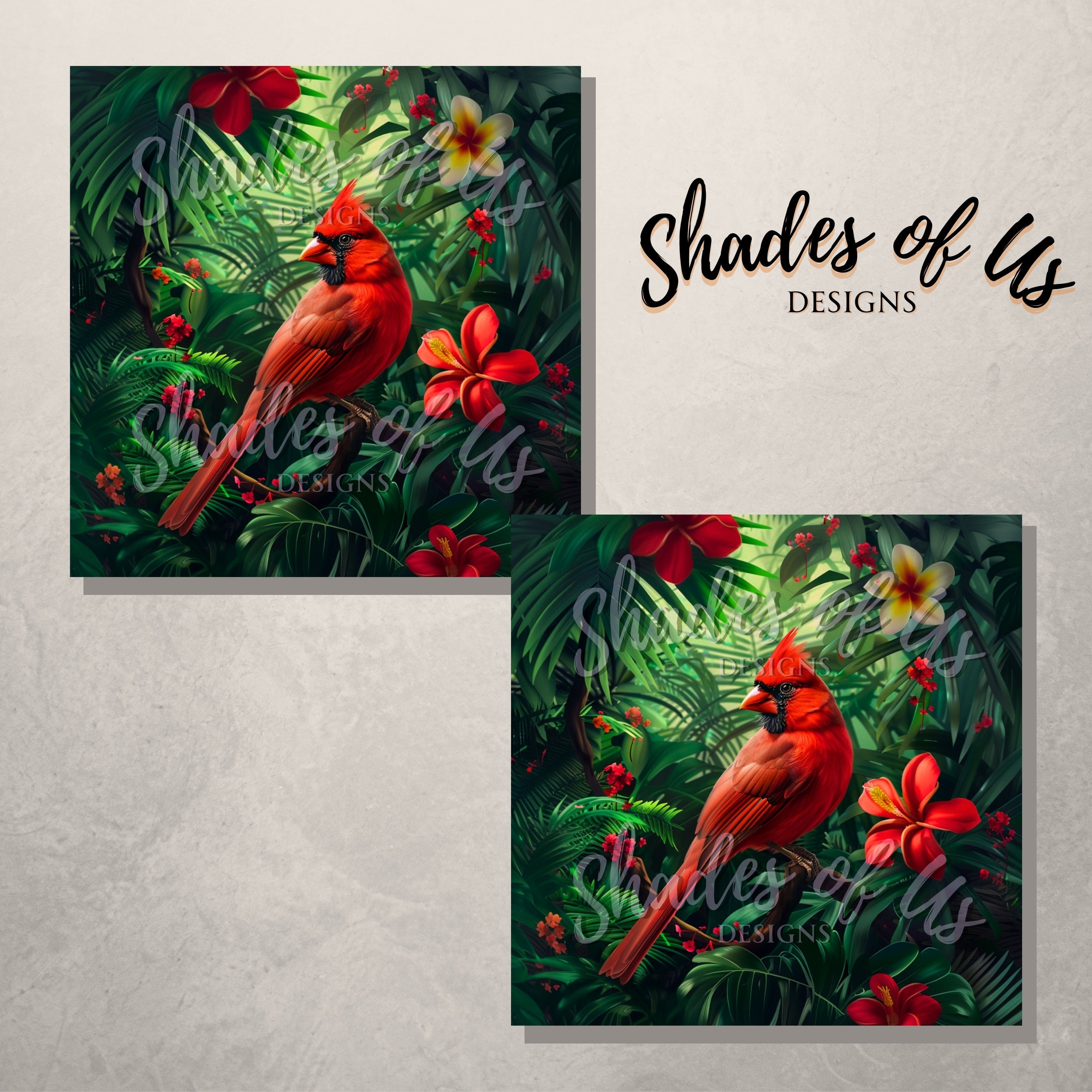 Tropical Red Cardinal PNG Wind Spinner Sublimation Design, High Quality ...