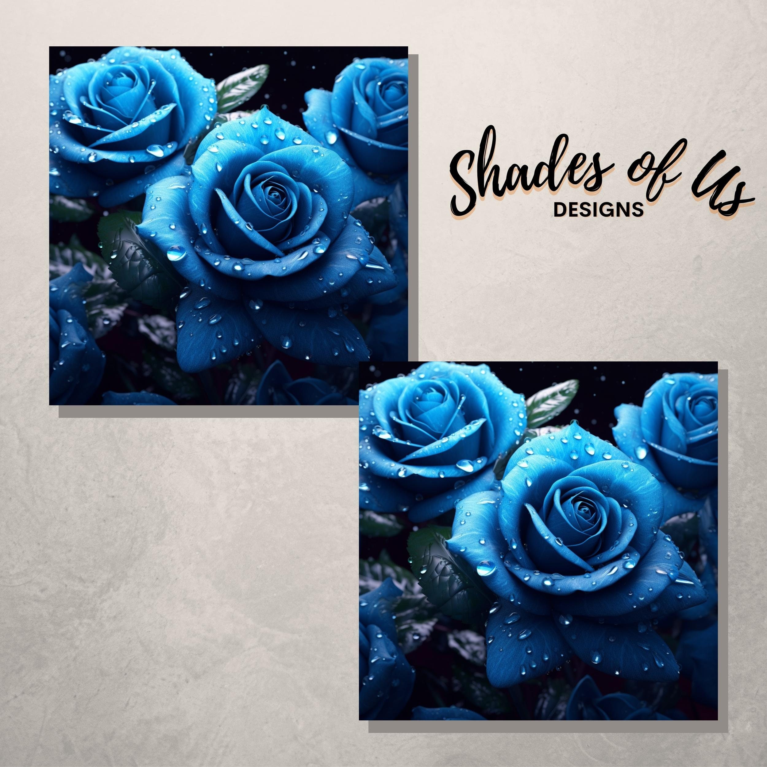 3D Blue Roses 20 Oz Tumbler Wrap Sublimation Design, Instant Digital ...