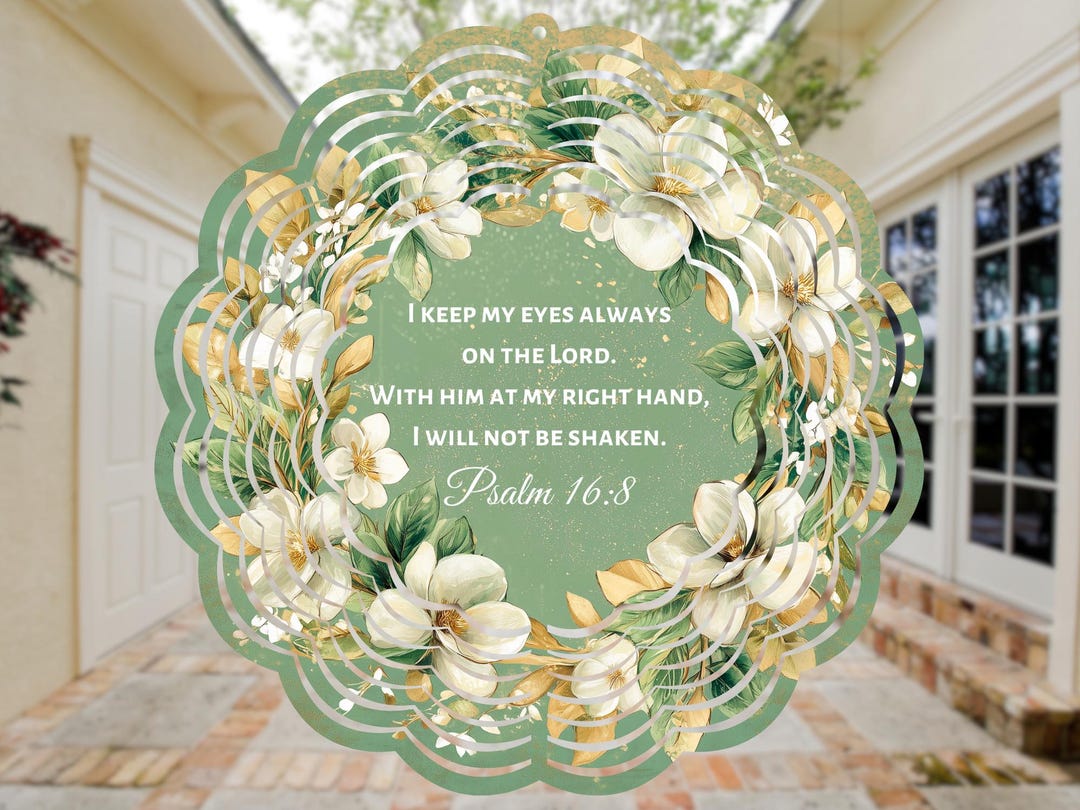 Psalm 16:8 Bible Verse PNG Wind Spinner Sublimation Design, Instant ...