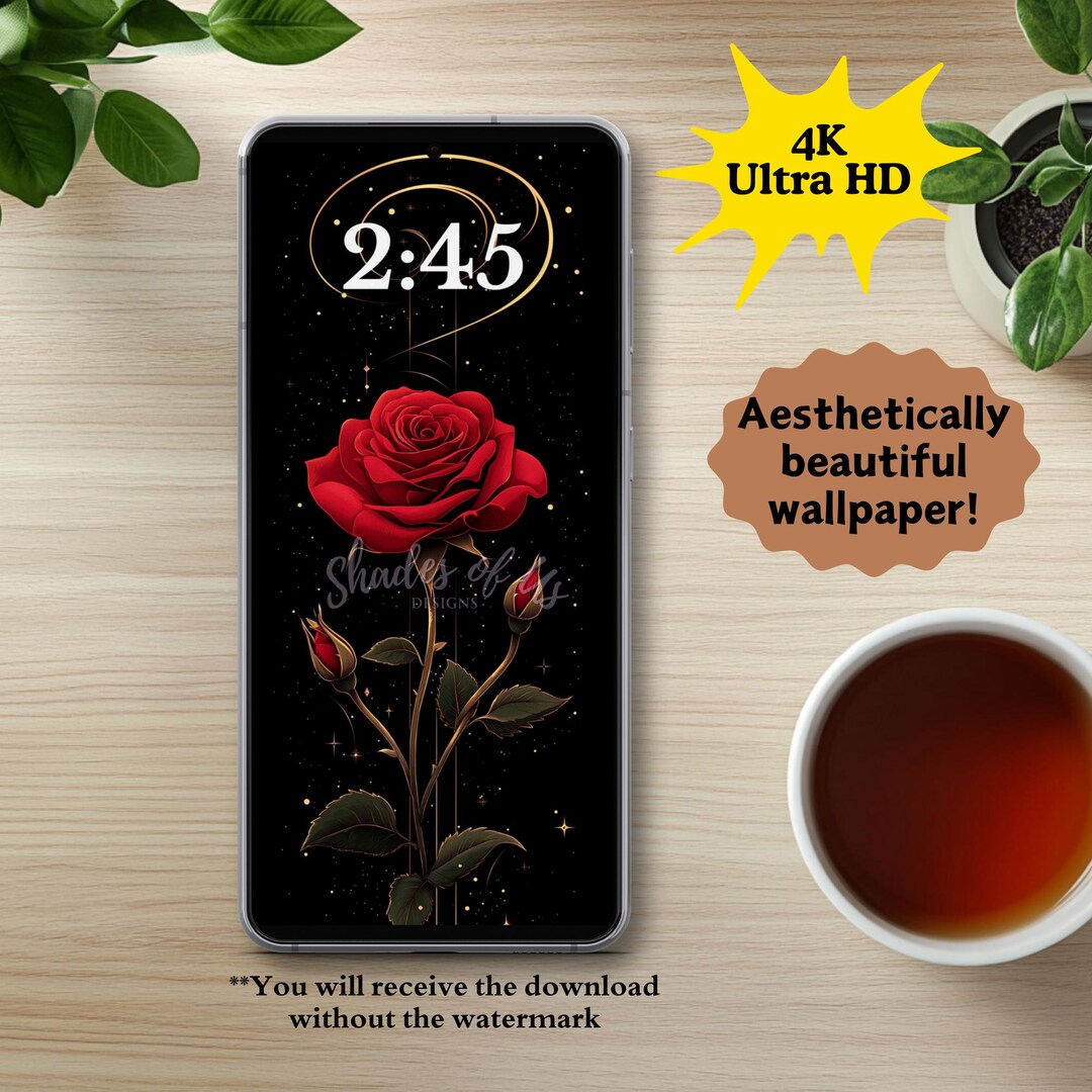 Magical Red Rose Phone Wallpaper, High Quality Graphic, Wallpaper Art ...