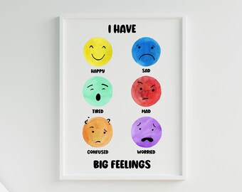 I Have Big Feelings, Homeschool Printables, Feelings Poster, Playroom ...