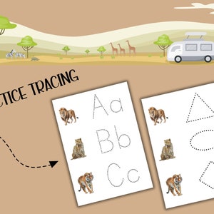 Preschool Line Tracing Worksheets, Safari Theme, Big Cat Unit Study ...