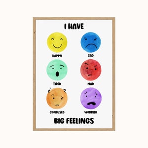 I Have Big Feelings, Homeschool Printables, Feelings Poster, Playroom ...