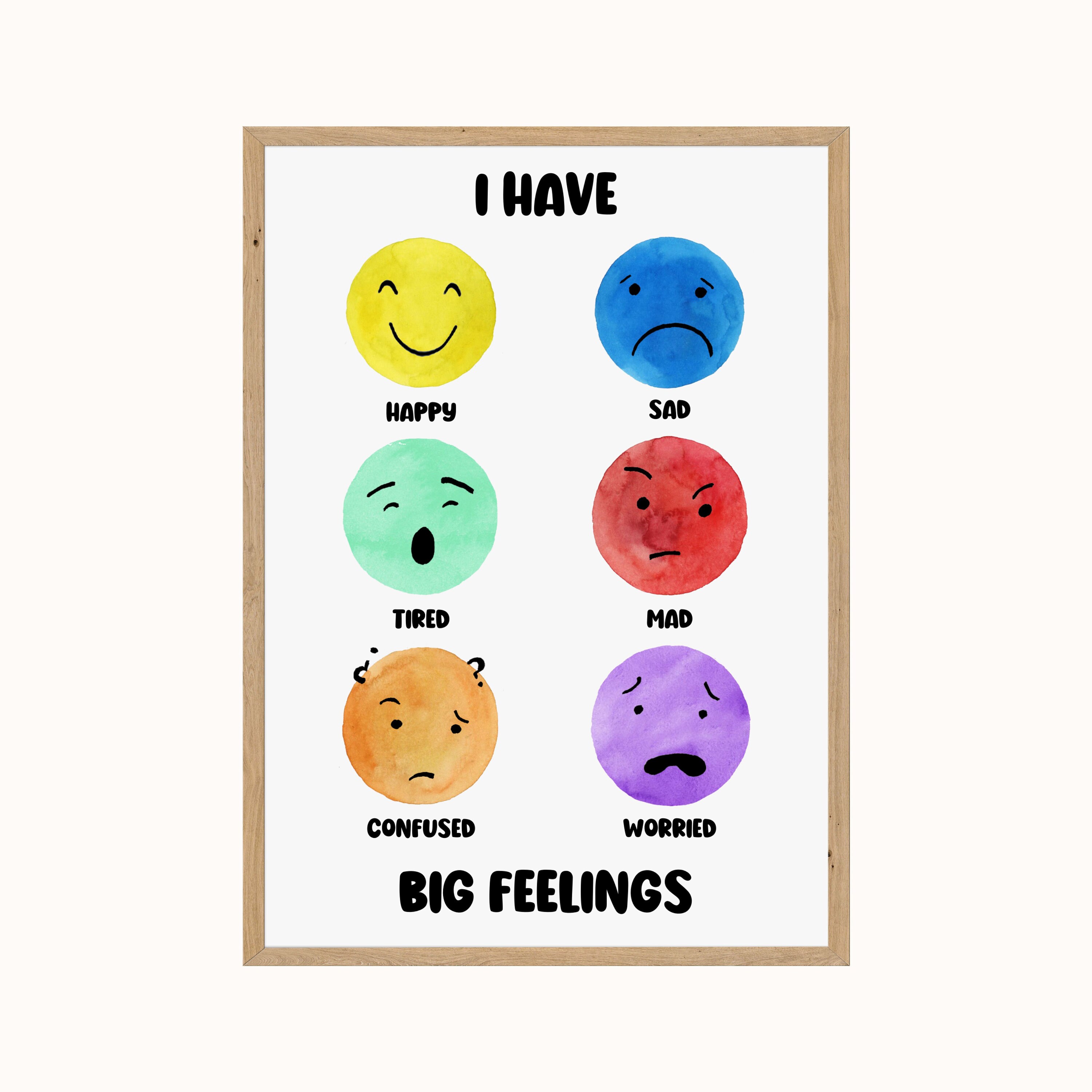 I Have Big Feelings, Homeschool Printables, Feelings Poster, Playroom ...