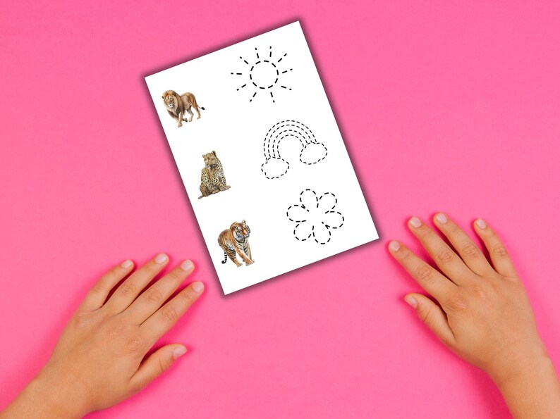 Preschool Line Tracing Worksheets, Safari Theme, Big Cat Unit Study ...