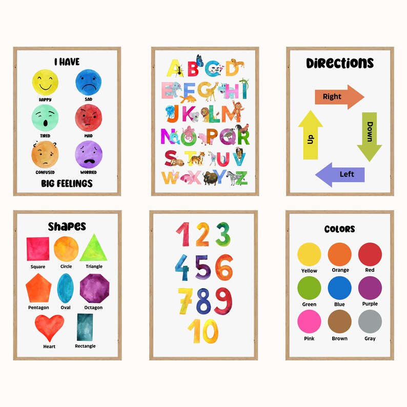 Set of 12 Homeschool Wall Art Printables, Educational Wall Art ...