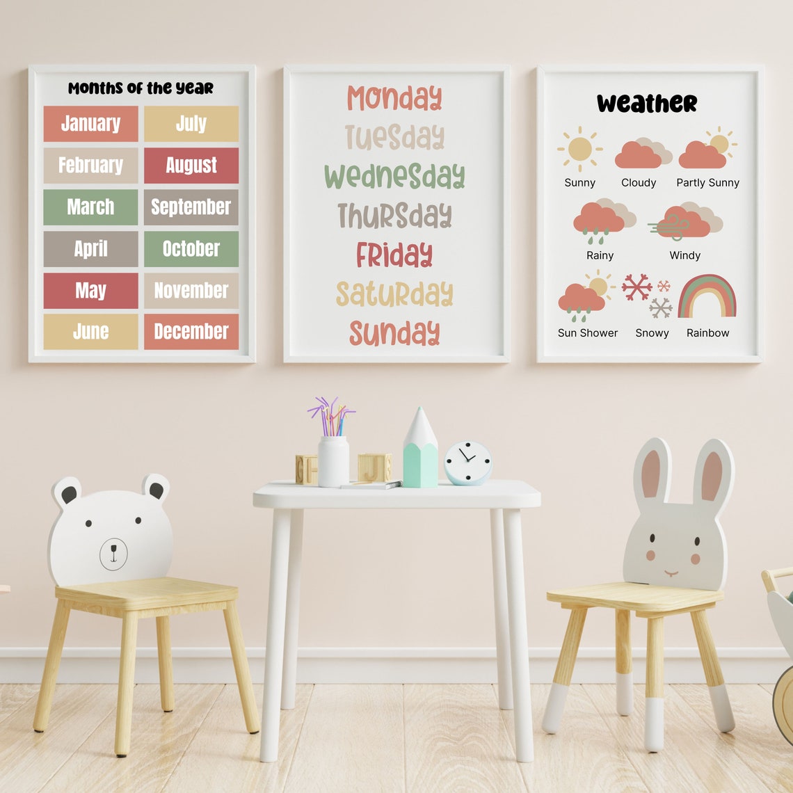 Set of Educational Posters, 6 Homeschool Prints, Montessori Classroom ...