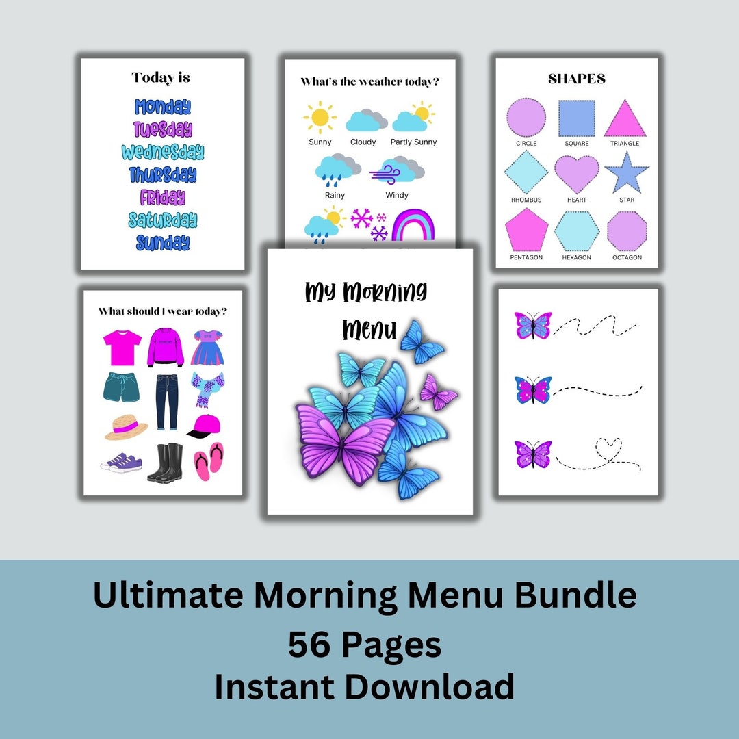 Morning Menu Printables, Morning Menu, Morning Menu Homeschool, Toddler ...