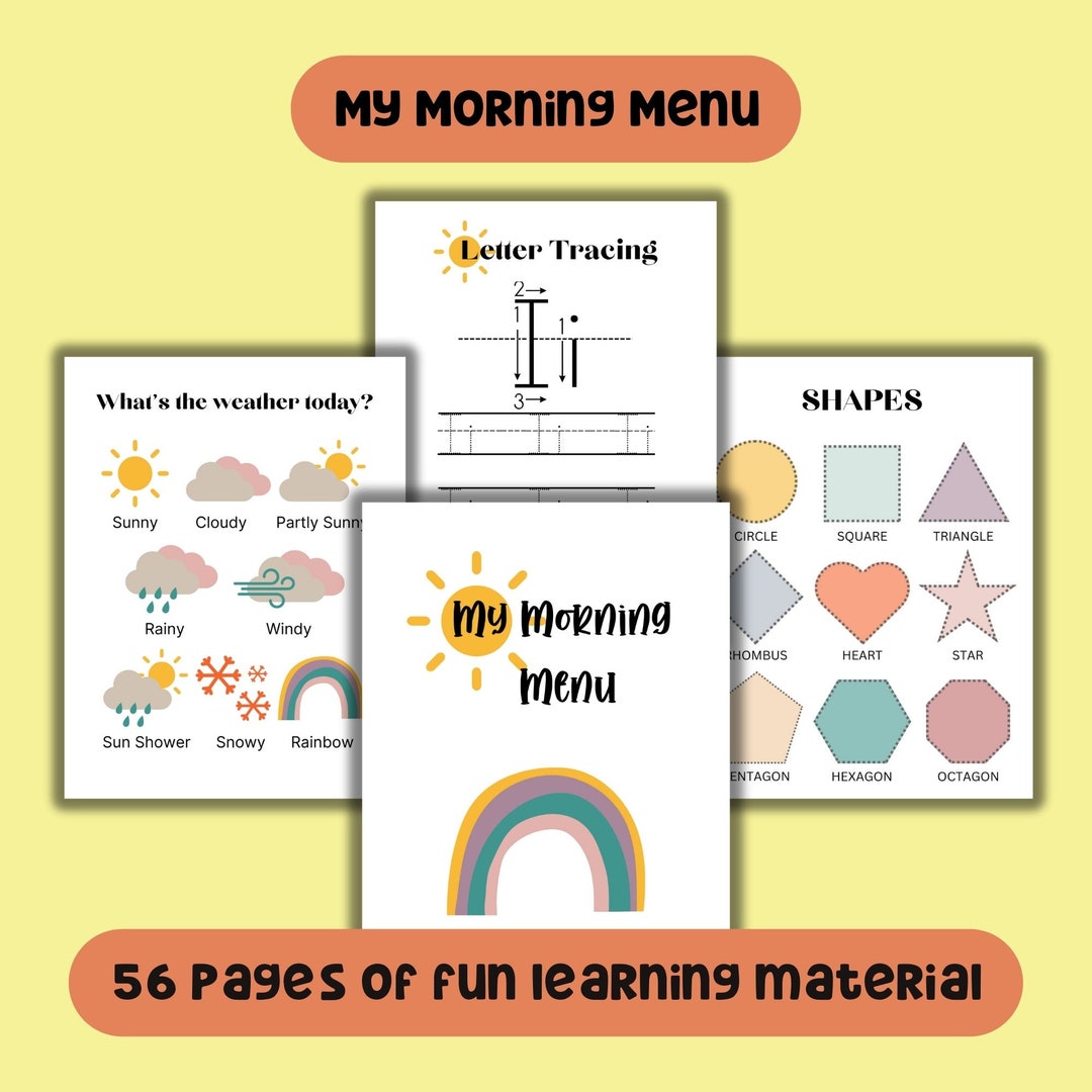 Morning Menu Printables, Morning Menu, Morning Menu Homeschool, Toddler ...