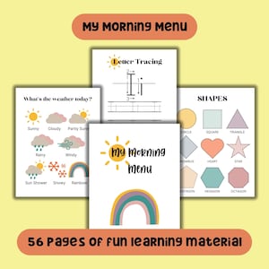 Morning Menu Printables, Morning Menu, Morning Menu Homeschool, Toddler ...