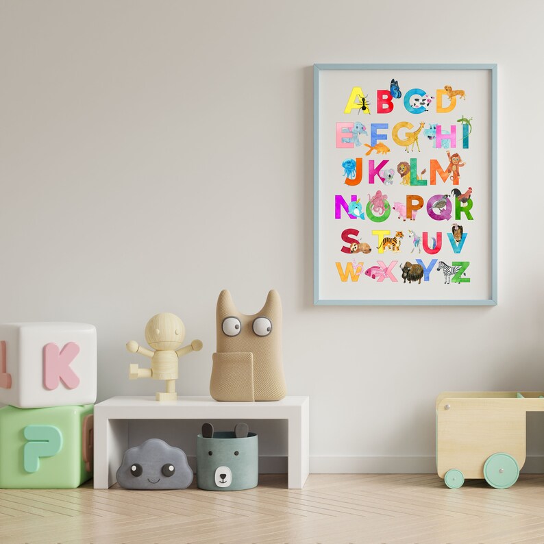 ABC Poster, Rainbow Alphabet Poster, Homeschool Printables, Educational ...