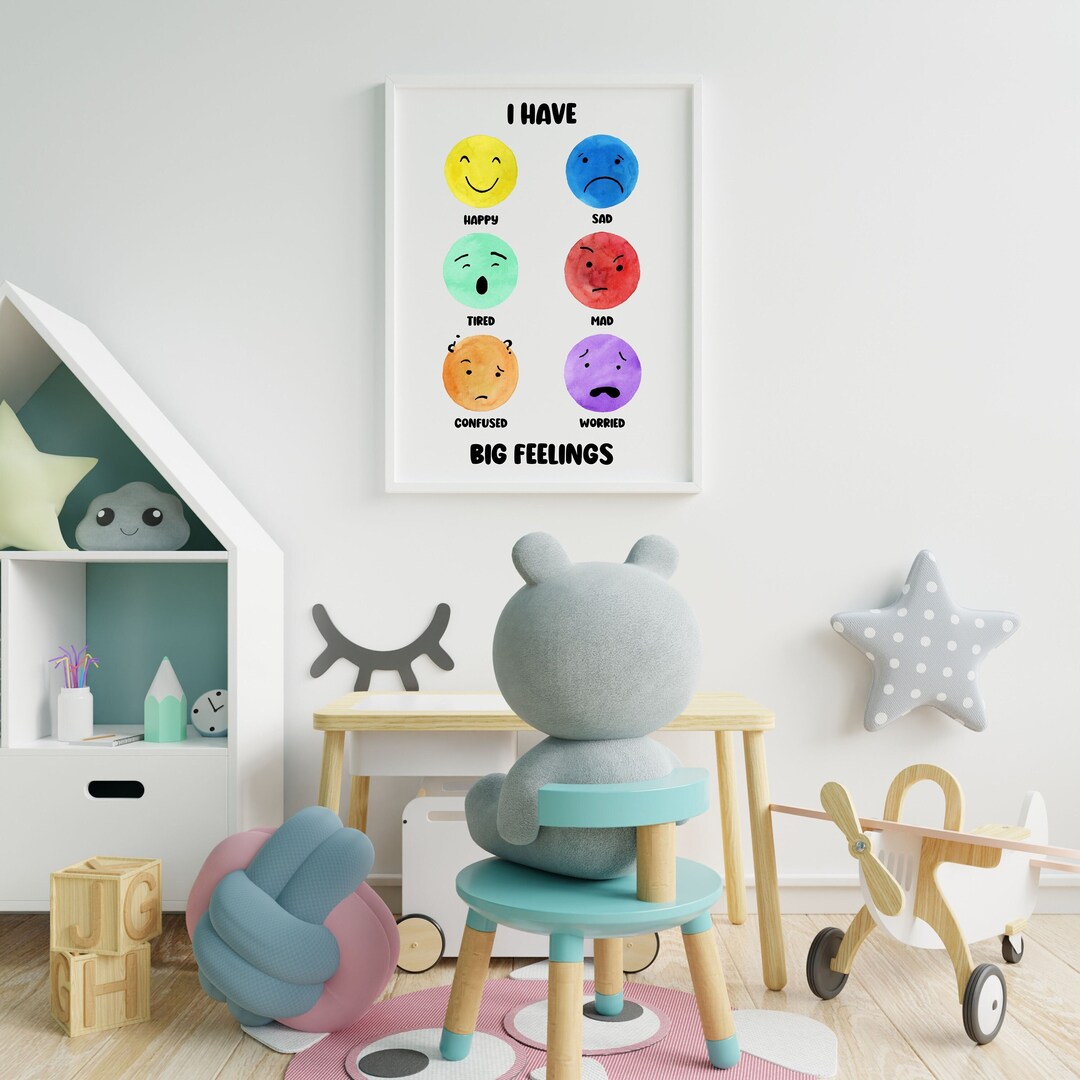 Homeschool Printables Feelings Poster Playroom Wall Art I - Etsy