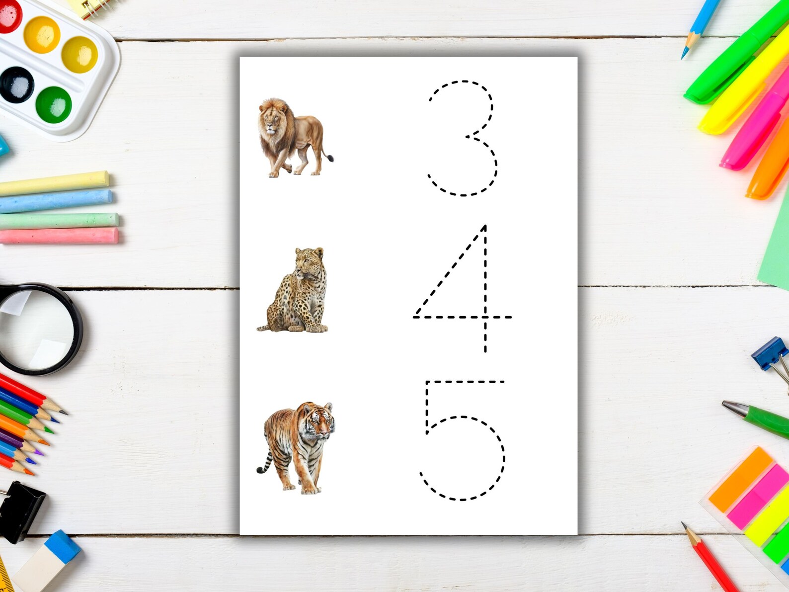 Preschool Line Tracing Worksheets, Safari Theme, Big Cat Unit Study ...