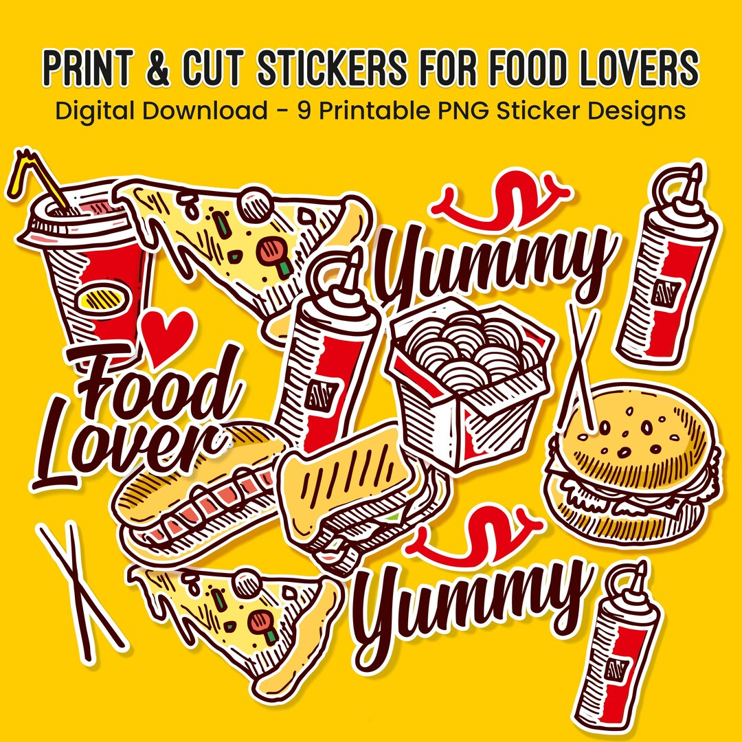 9 Delicious Fast Food Stickers PNG Stickers for Laptop - Etsy