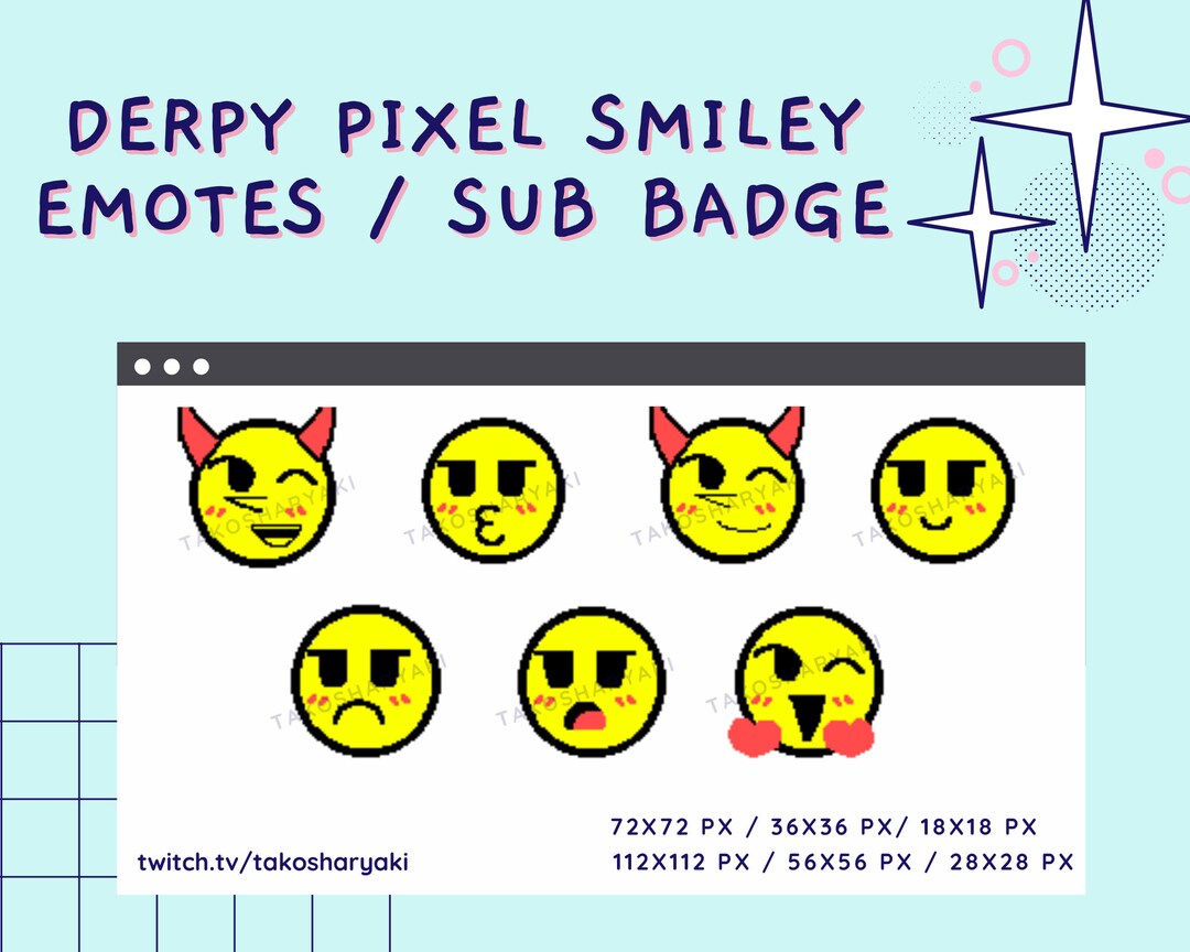 Derpy Emoji Pixel Emote / Sub Badge / Channel Point Bit / Twitch / Discord / - Etsy