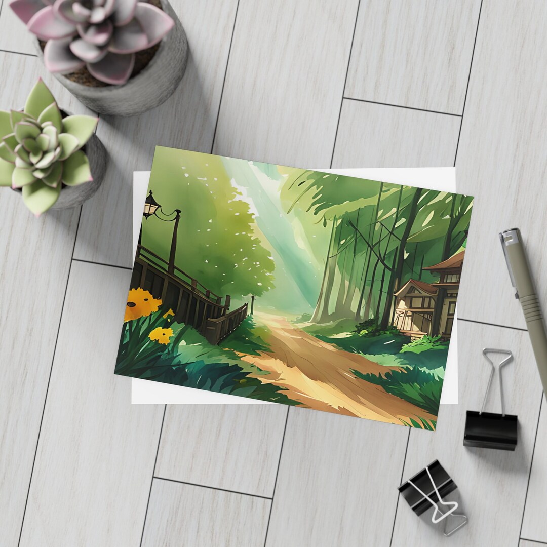 Forest Path Postcards Studio Ghibli Inspired Design Bundle - Etsy