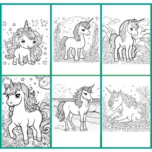 42 Unicorn Coloring Pages | Unicorn Coloring Book | Instant Download ...