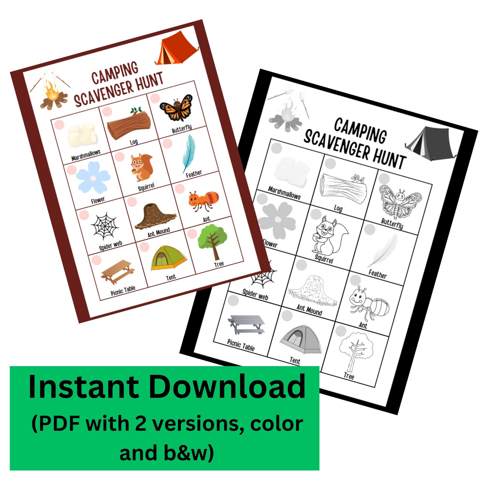 Camping Scavenger Hunt | Kids Nature Scavenger Hunt | Camping Games ...