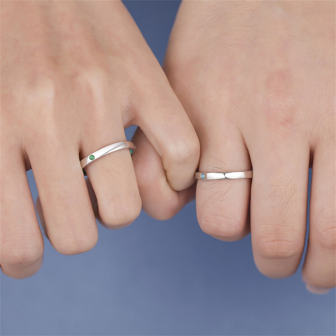 Custom Birthstone Ring for Couples,name Engraved Rings,couple Rings ...