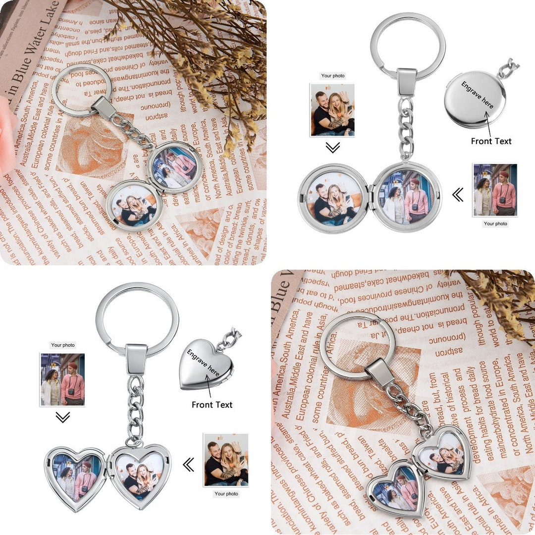 Locket Keychain for Couple, Photo Locket Keychain for Girlfriend ...