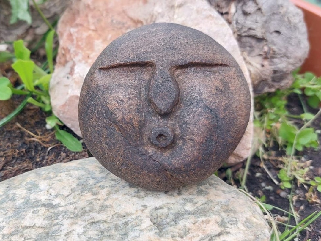 Hand-carved Stone Human Face Sculpture - Etsy