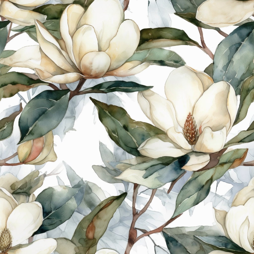 Create Beautiful Patterns Using These EXACT Midjourney Prompts | Magnolias | Print on Demand ...