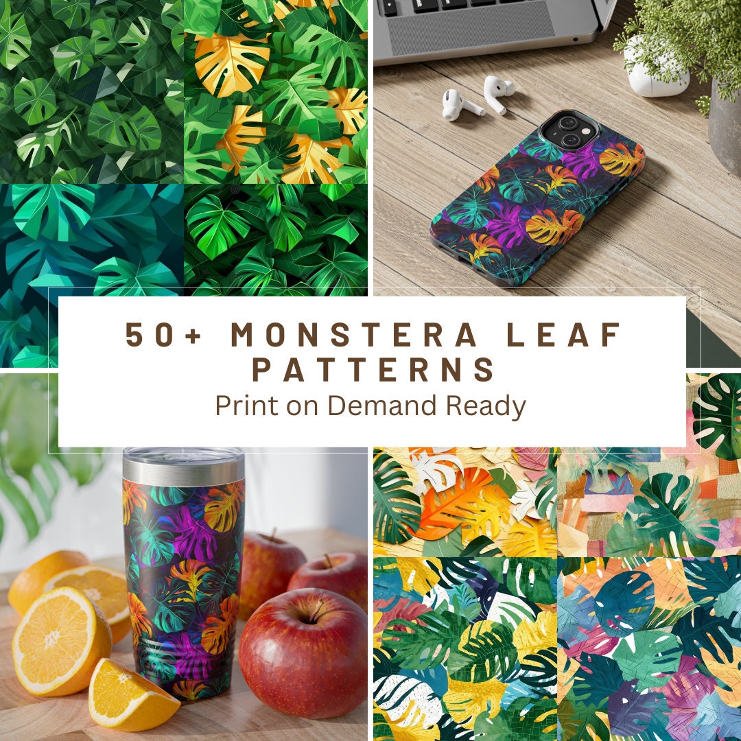 50+ Individual Monstera Leaf Patterns | Print-on-demand Ready ...