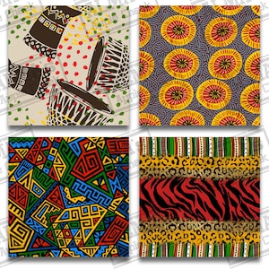 African Seamless Pattern Png Design Bundle, Digital Paper Bundle Png ...