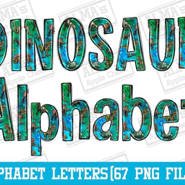 Dinosaur Doodle Letters - Etsy