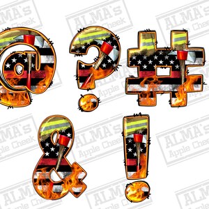 Firefighter Alphabet Png Files Bundle, Firefighter Doodle Letters Png ...