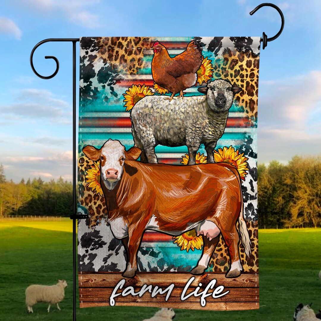Farm Animals Stack Garden Flag Png Sublimation Design Download, Western ...