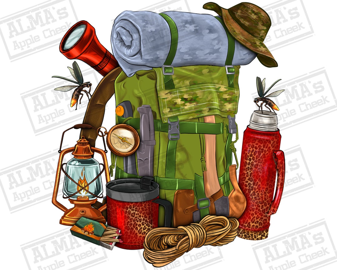 Camping Backpack Png Sublimation Design Download, Camping Png, Camp ...