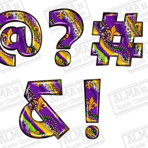 Mardi Gras Alphabet Bundle Png, Mardi Gras Doodle Letters Png, Mardi ...