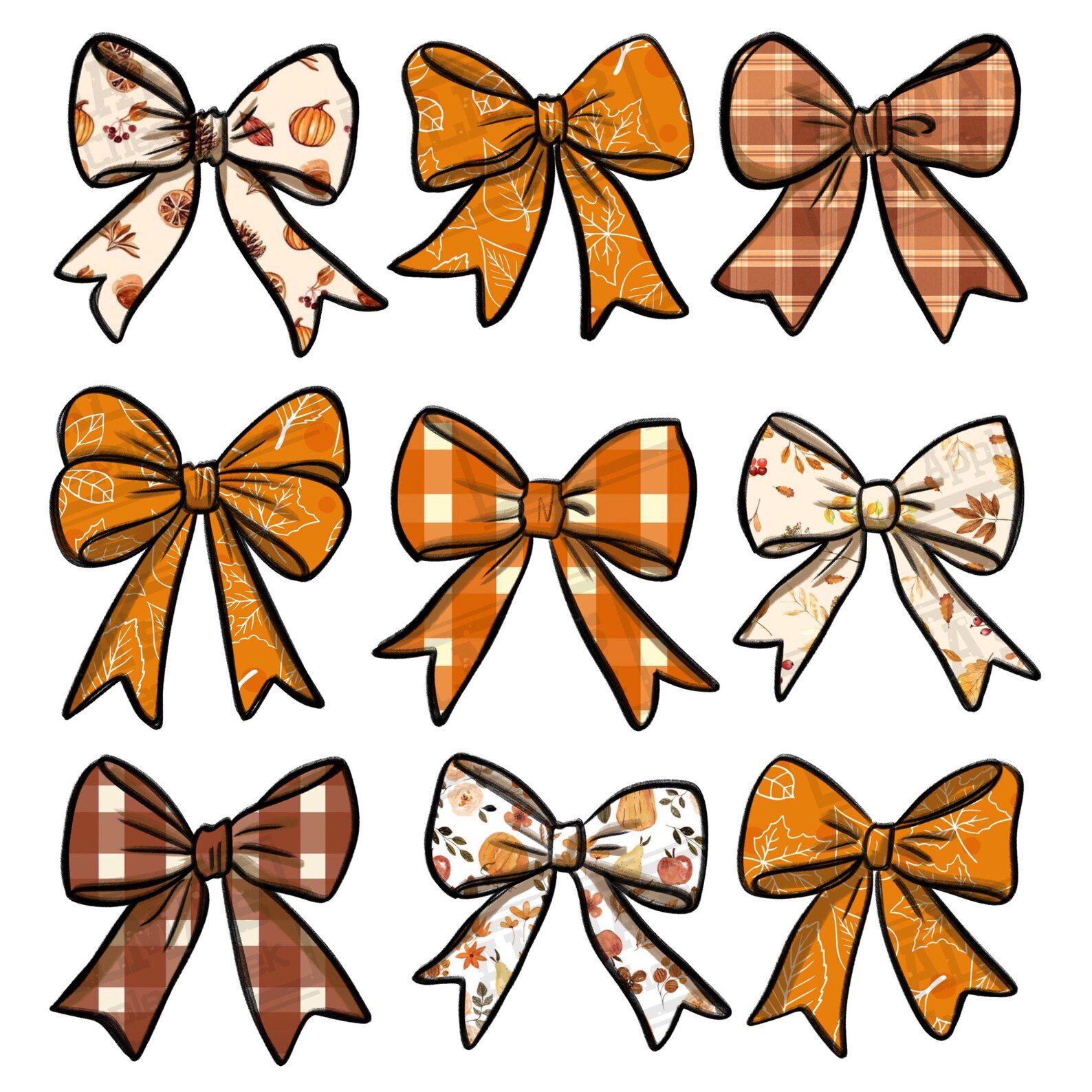 Retro Fall Pumpkin Bow Png Sublimation Design Download, Hello Fall Png ...