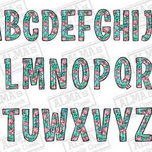 Spring Alphabet Bundle Png, Spring Doodle Letters Png, Spring Letters ...