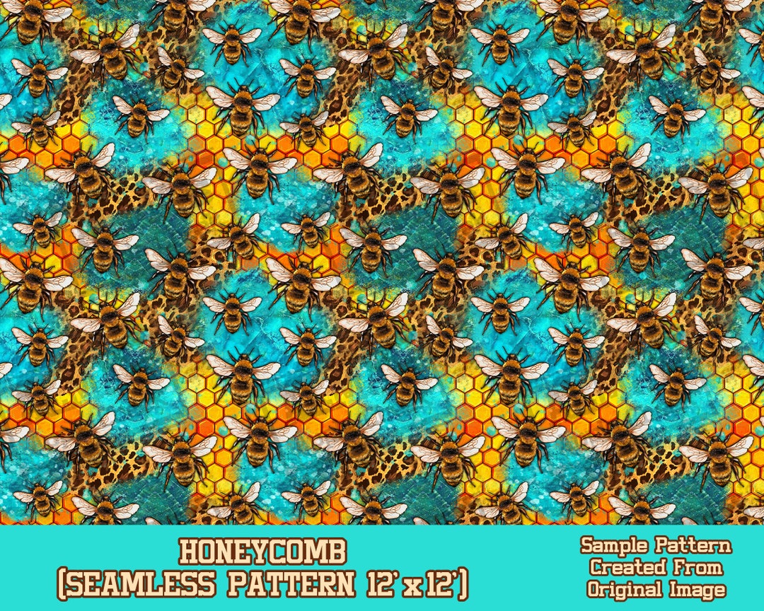 Honeycomb Seamless Pattern Digital Paper, Bee Digital Seamless Pattern ...