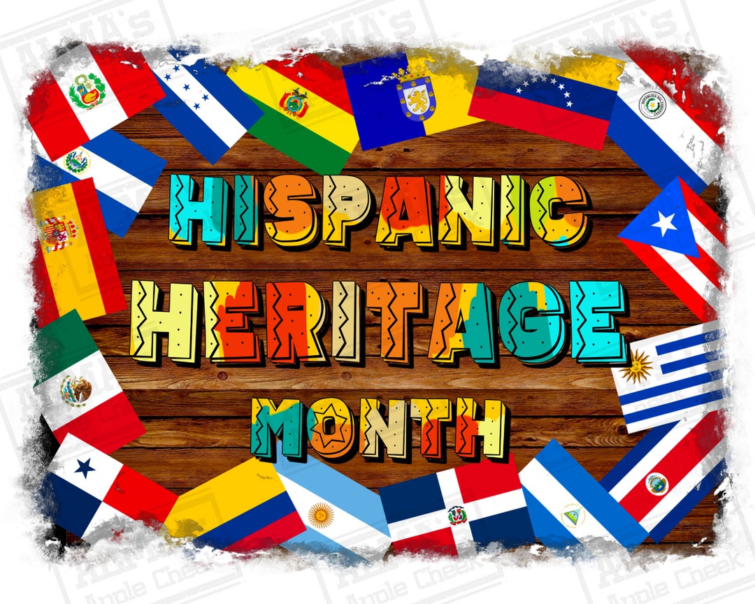 Hispanic Heritage Flags Png Sublimation Design Download, Hispanic ...
