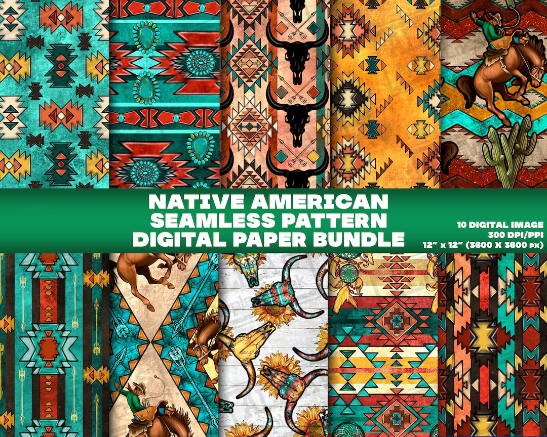 Native American Seamless Pattern Png Design Bundle, Native American ...
