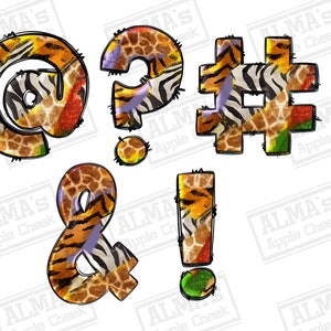 Safari Alphabet Thumbnail Png Files Bundle, Safari Doodle Letters Png ...