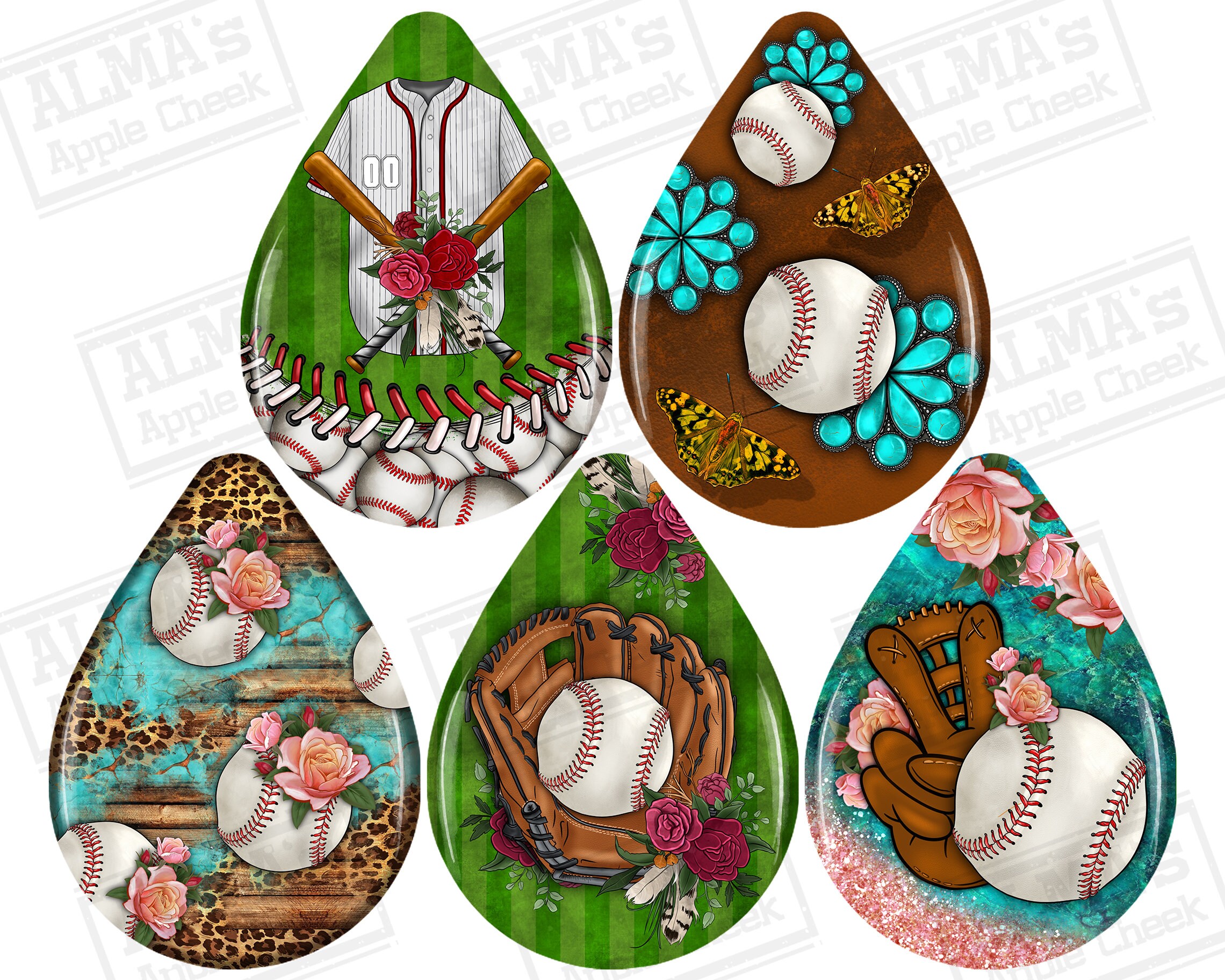 Baseball Teardrop Earrings Png Sublimation Design Bundle, Sport Bundle ...