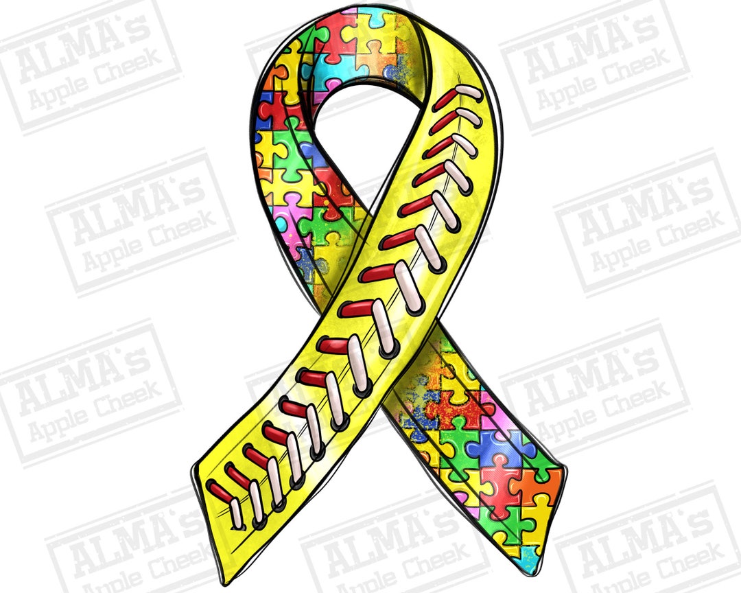 Softball Autism Ribbon Png Sublimation Design Download, Autism ...