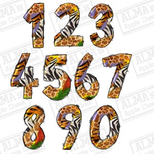 Safari Alphabet Thumbnail Png Files Bundle, Safari Doodle Letters Png ...